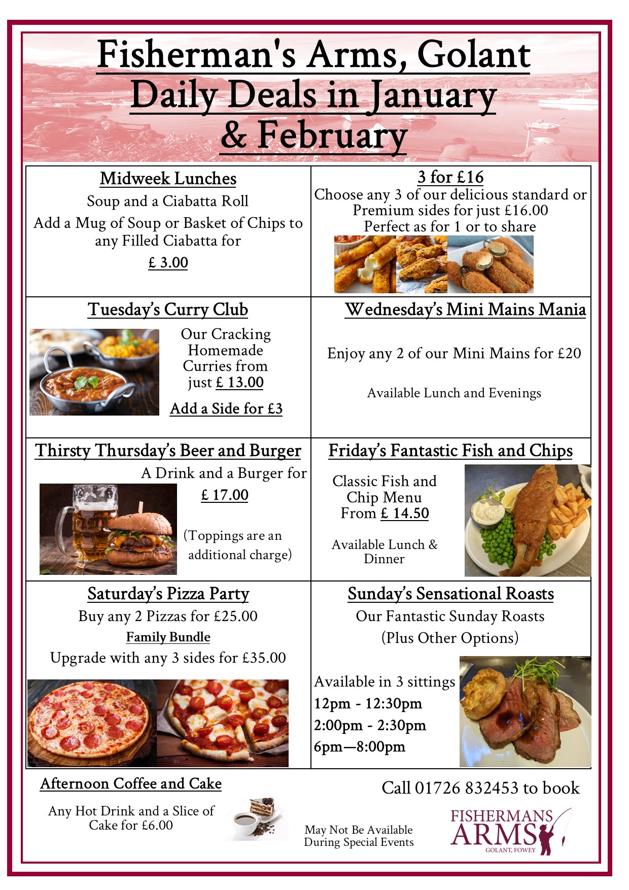 Winter Daily Deals - Fishermans Arms